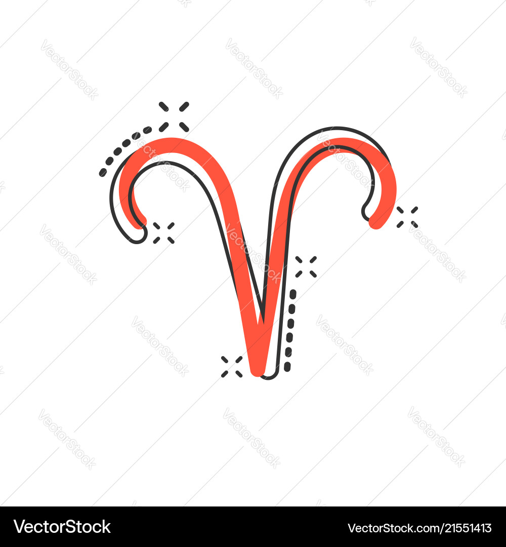 Cartoon aries zodiac icon in comic style Vector Image