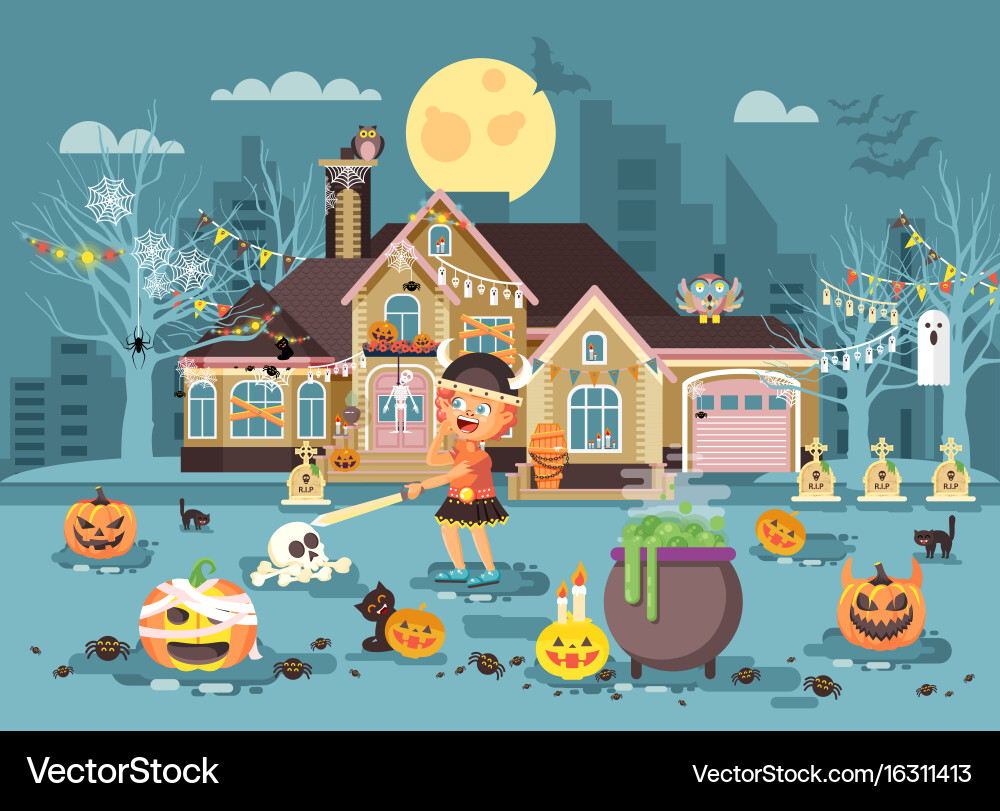 Cartoon character child trick Royalty Free Vector Image