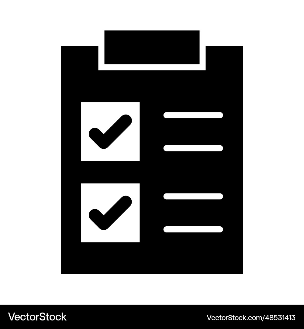 Checklist glyph icon for personal and commercial Vector Image
