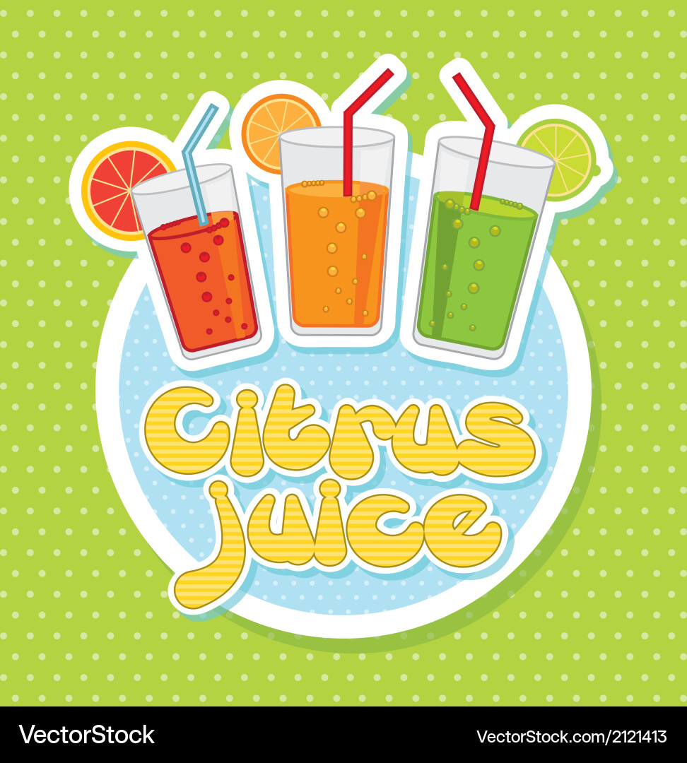 Citrus juice over green background Royalty Free Vector Image