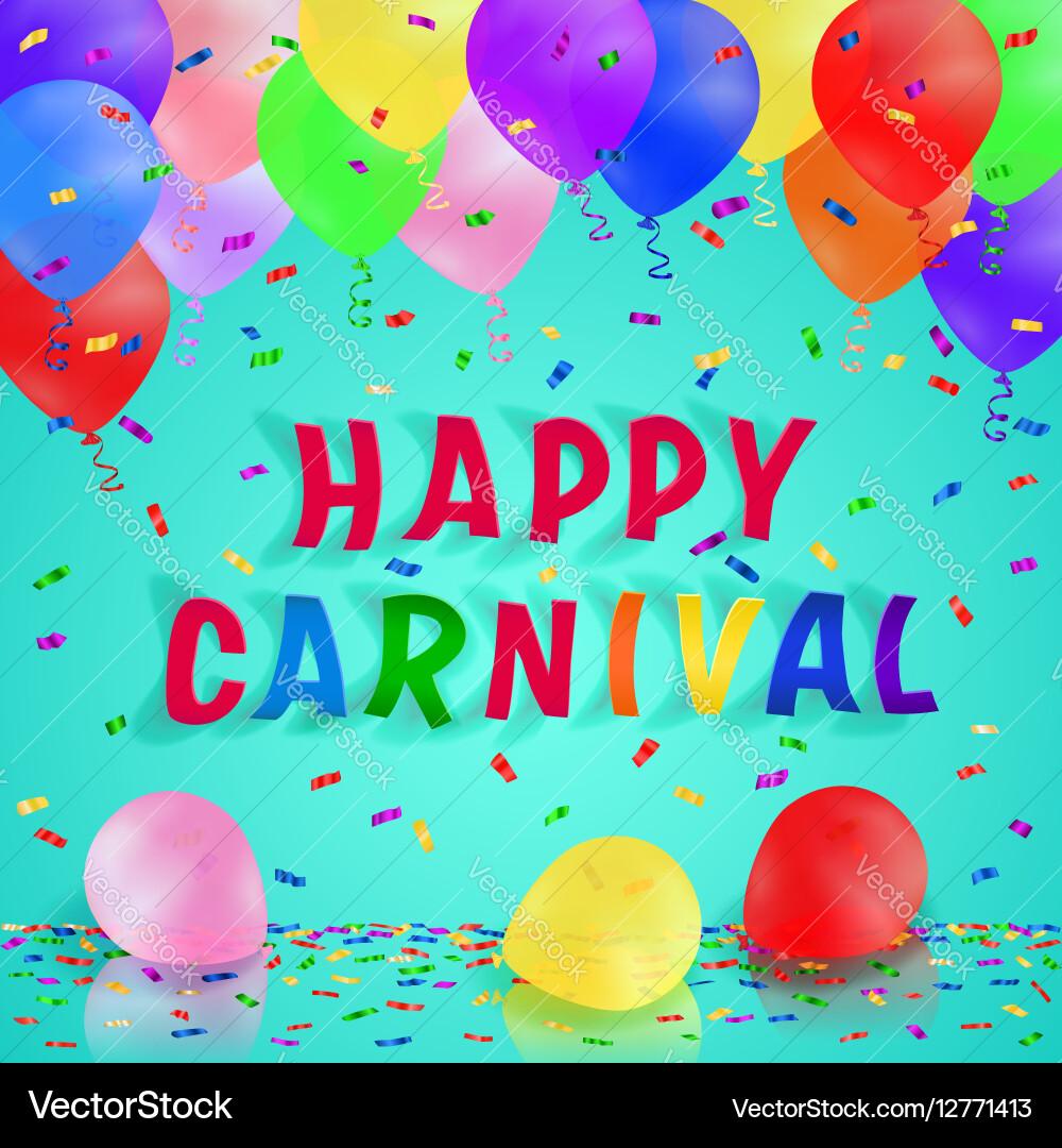 Colorful handmade typography words carnival Vector Image