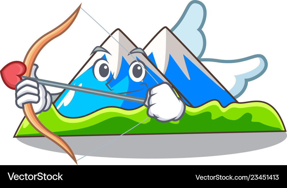 Cupid beautiful mountain in cartoon form Vector Image