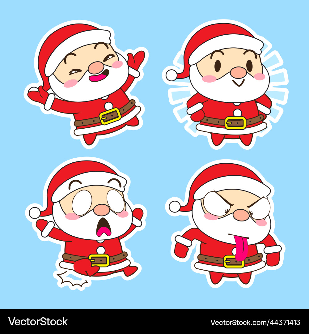 Cute santa claus set xmas Royalty Free Vector Image