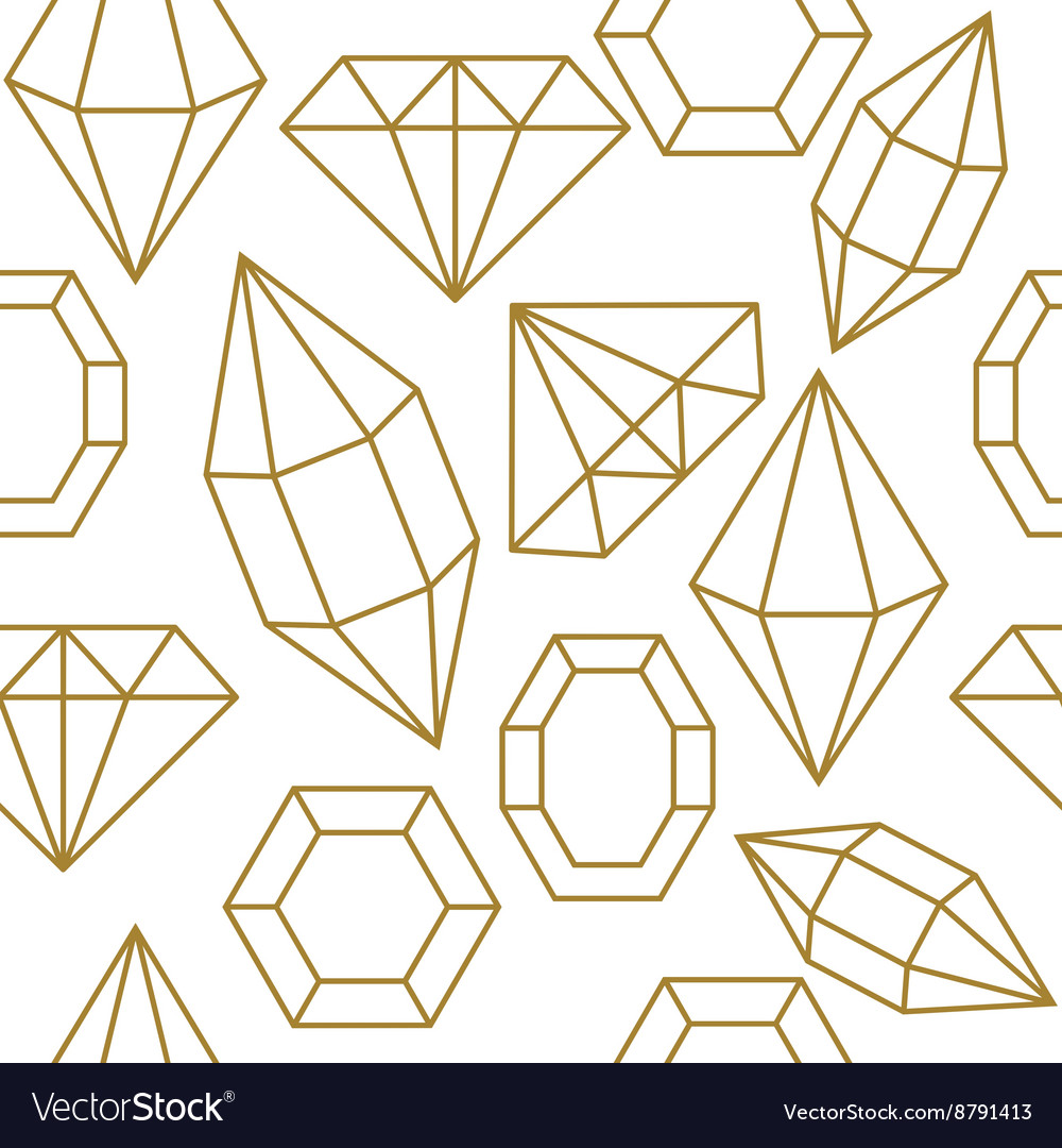 Diamond jem shape seamless pattern Royalty Free Vector Image