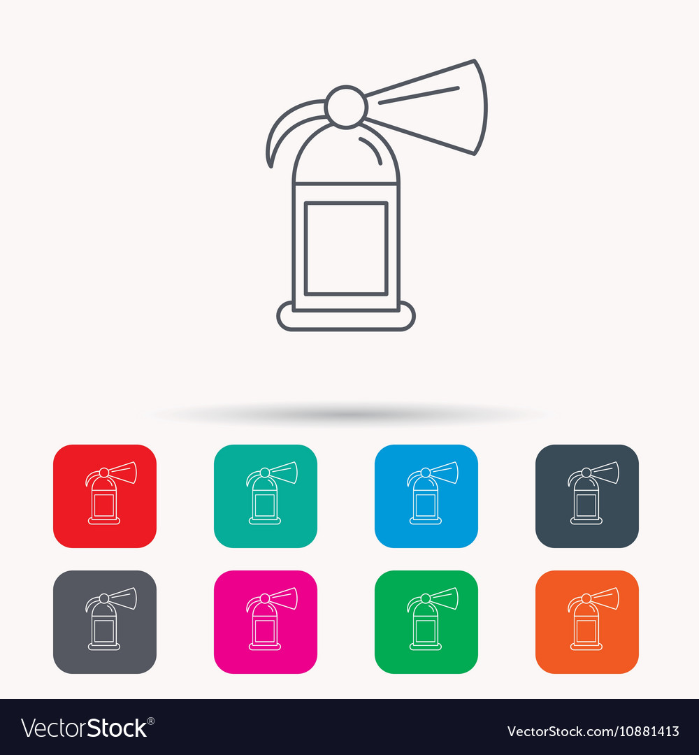 Fire extinguisher icon flame protection sign Vector Image