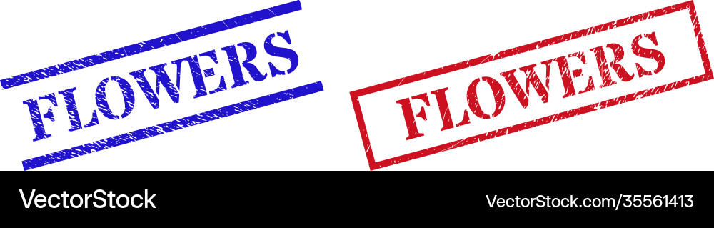 Flowers textured scratched stamp watermarks Vector Image