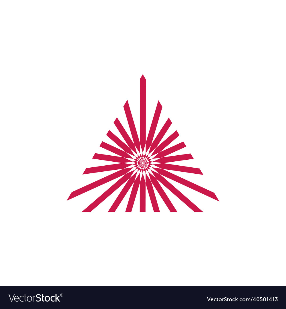 Geometric triangle alchemy symbol triangle rays Vector Image