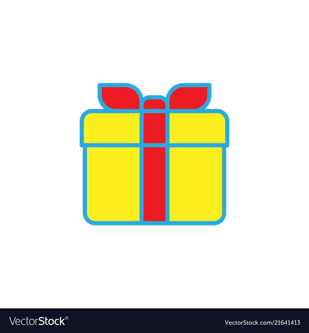 Gift box simple solid icon Royalty Free Vector Image