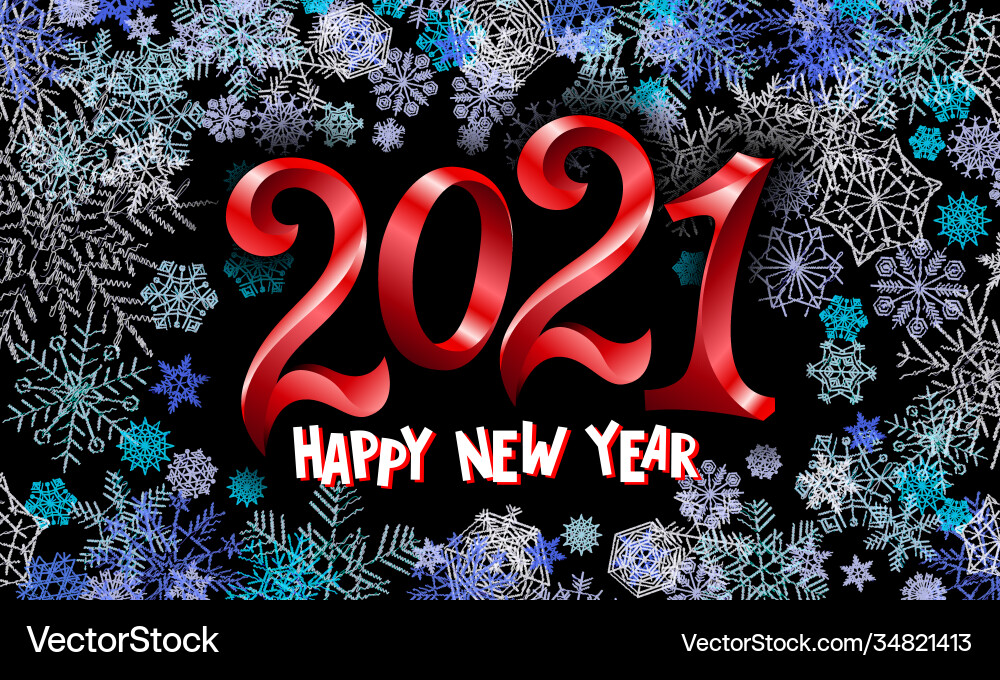 Happy new 2021 year holiday red gradient Vector Image
