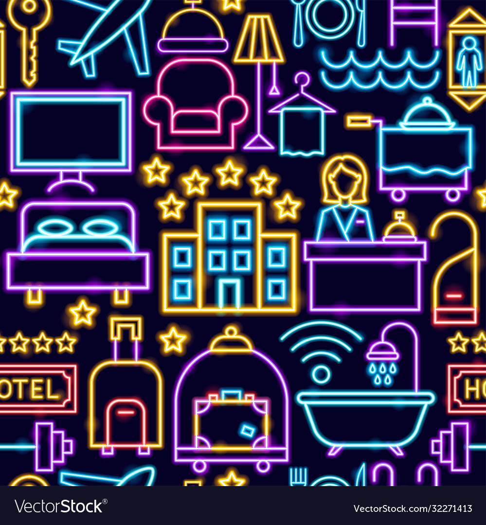 Hotel seamless pattern Royalty Free Vector Image