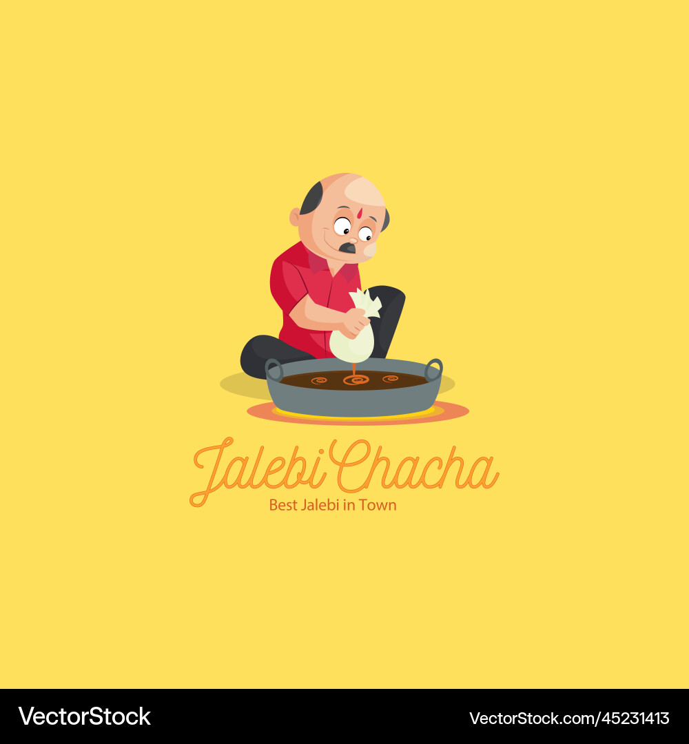 Jalebi chacha best mascot logo Royalty Free Vector Image