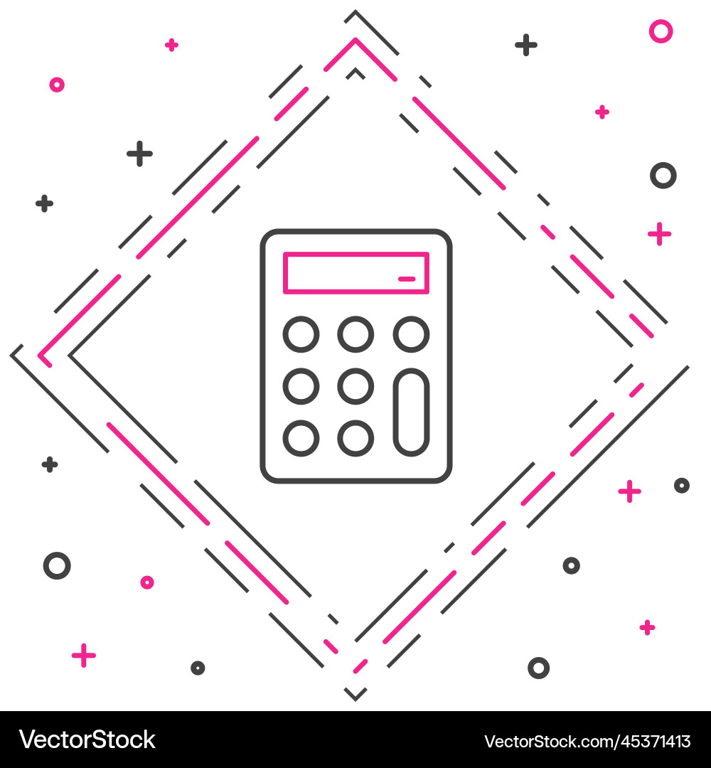 Line calculator icon isolated on white background Vector Image