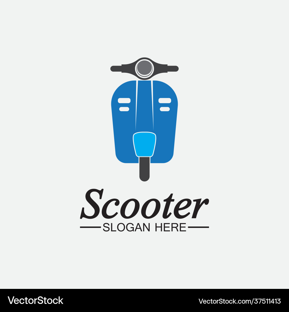 Moped scooter logo icon design templateretro Vector Image