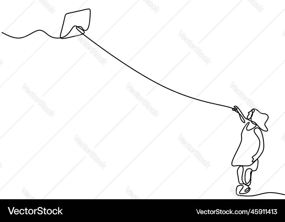 One single line drawing of young man playing Vector Image