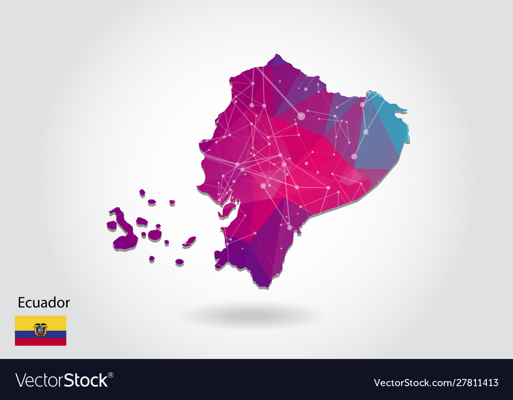 Polygonal ecuador map low poly design made Vector Image