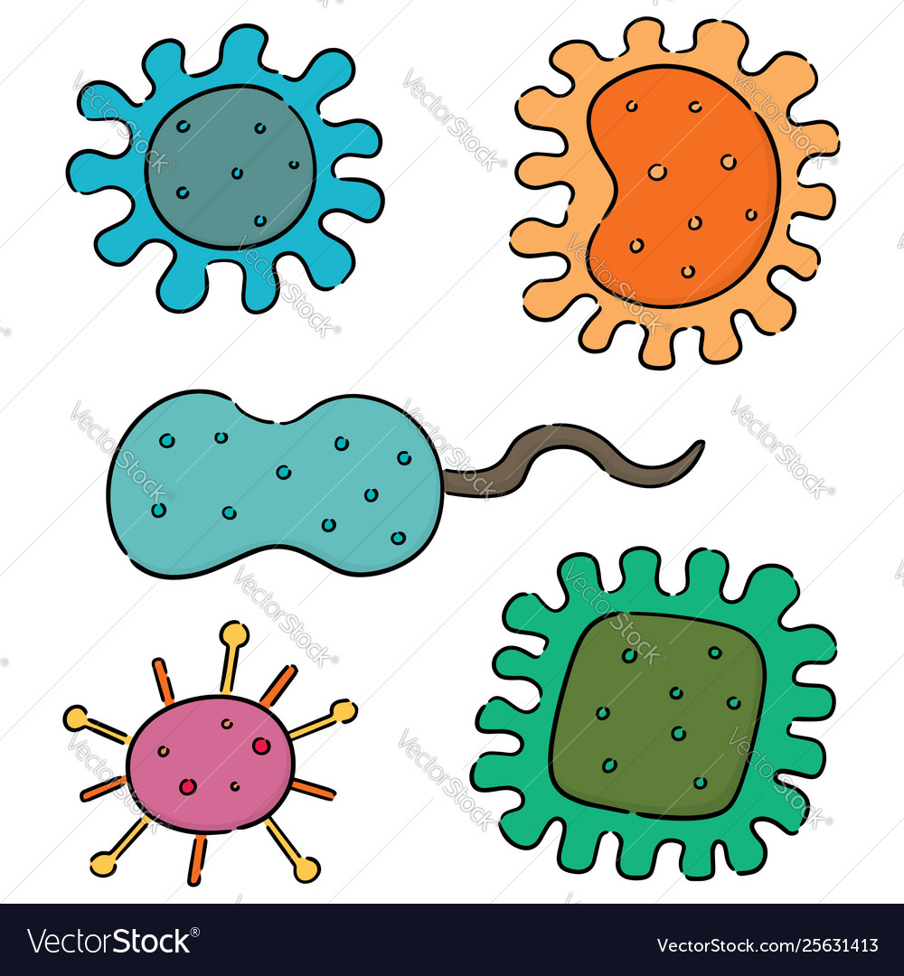 Set bacteria Royalty Free Vector Image - VectorStock