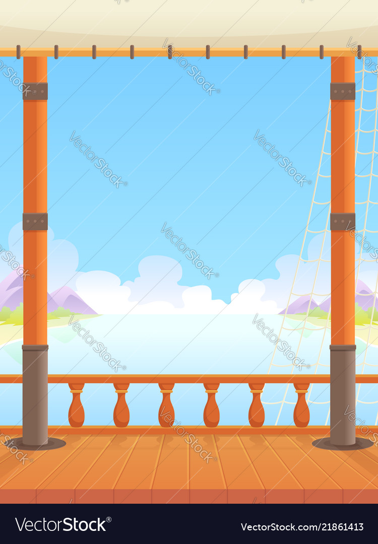 Ship deck game background Royalty Free Vector Image