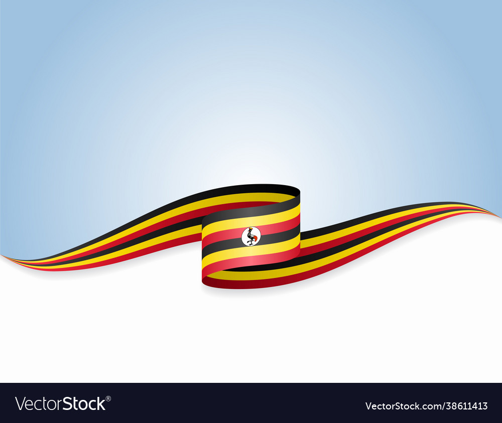 Ugandan flag wavy abstract background Royalty Free Vector