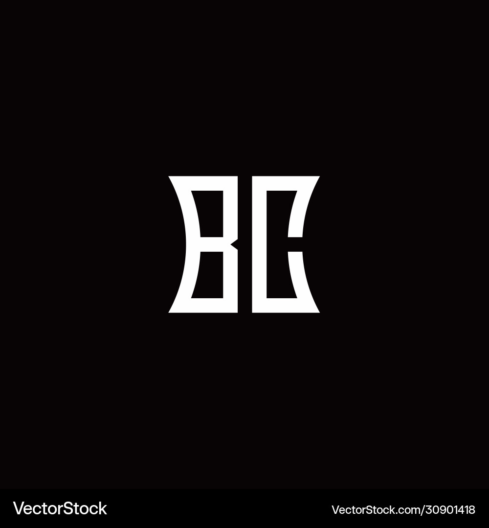 Bc monogram logo letter with curved side style Vector Image