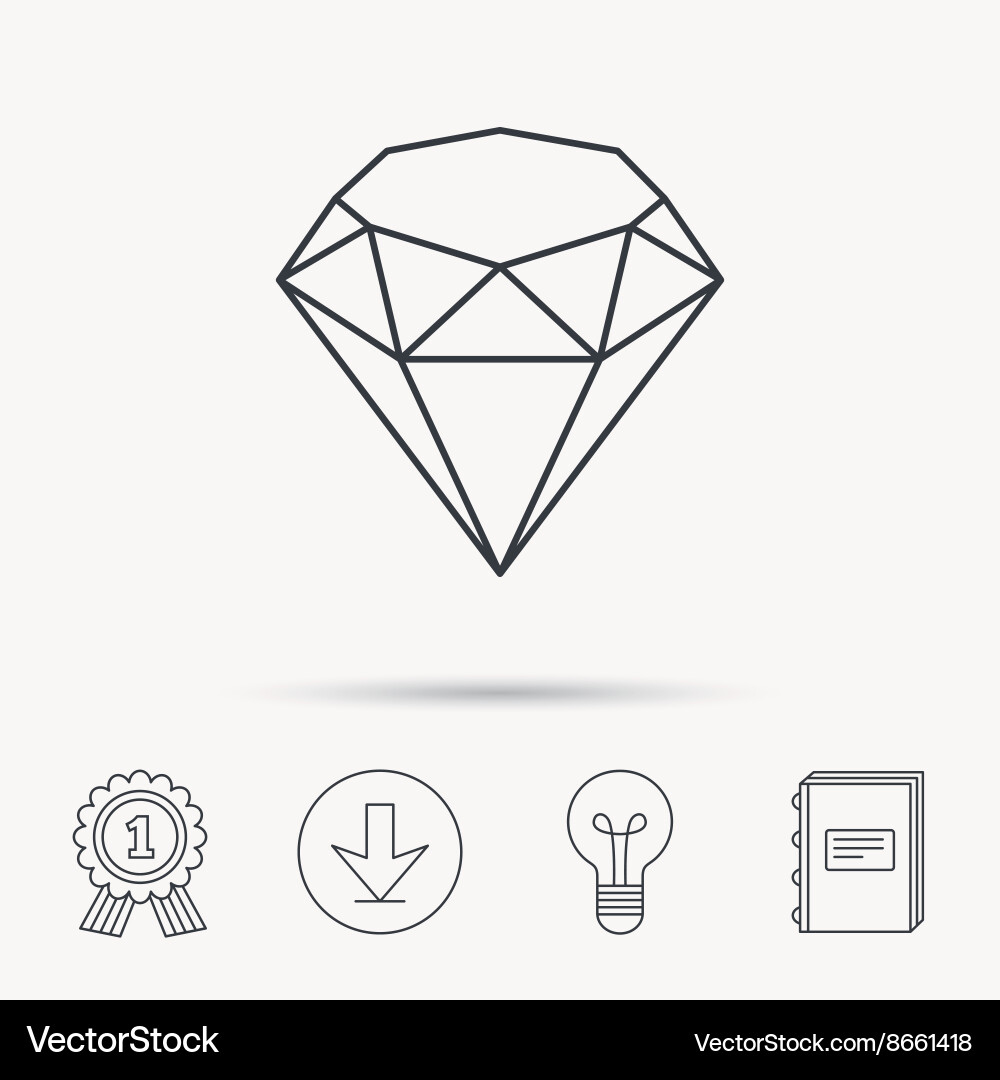 Brilliant icon diamond gemstone sign Royalty Free Vector