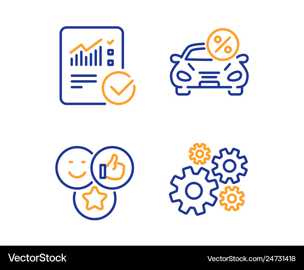 Car leasing like and checked calculation icons Vector Image