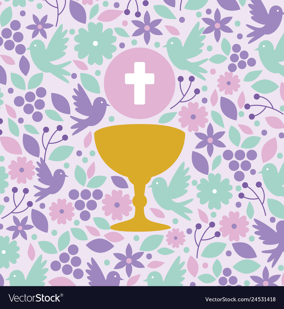 Chalice with holy host to first communion Vector Image Chalice with holy host to first communion Vector Image