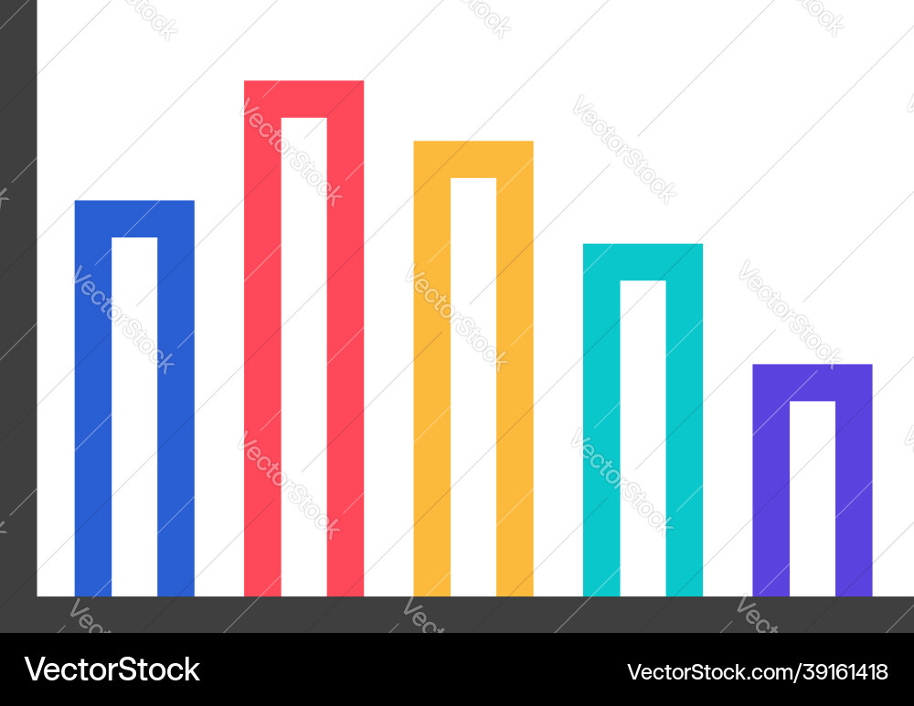 Colorful marketing graph on a white background Vector Image