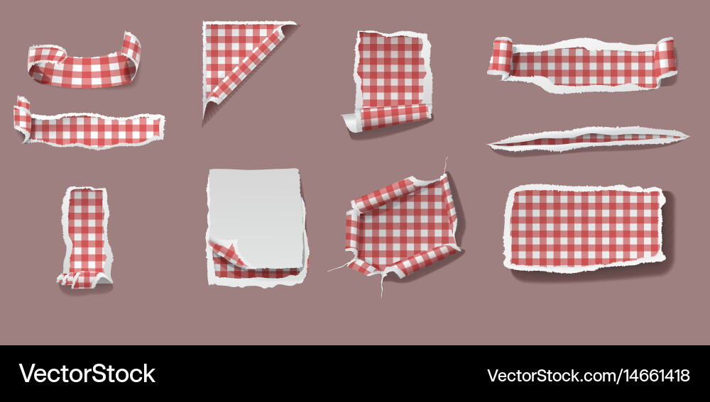 Colorful torn and ragged paper set Royalty Free Vector Image