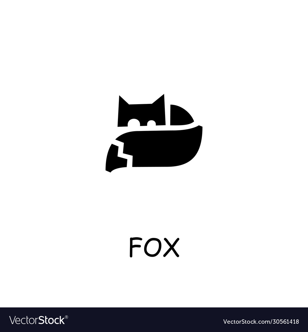 Fox flat icon Royalty Free Vector Image - VectorStock