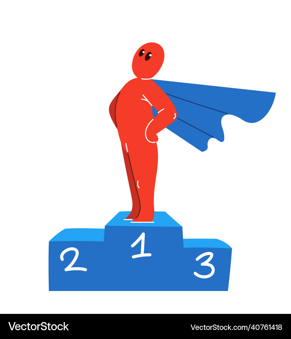 Funny cartoon man standing confident Royalty Free Vector