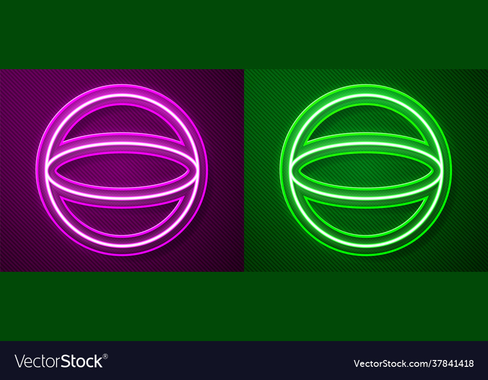 Glowing Neon Line Geometric Figure Sphere Icon Vector Image