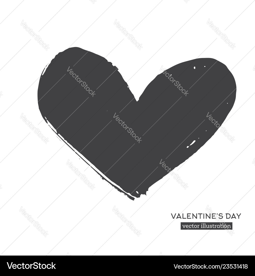 Hand drawn calligraphy heart isolated on white Vector Image