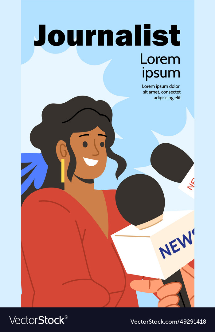 Journalist poster template Royalty Free Vector Image