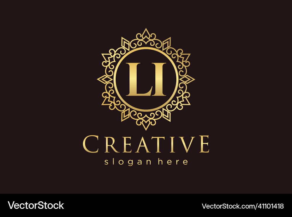 Li initial letter luxury calligraphic feminine Vector Image