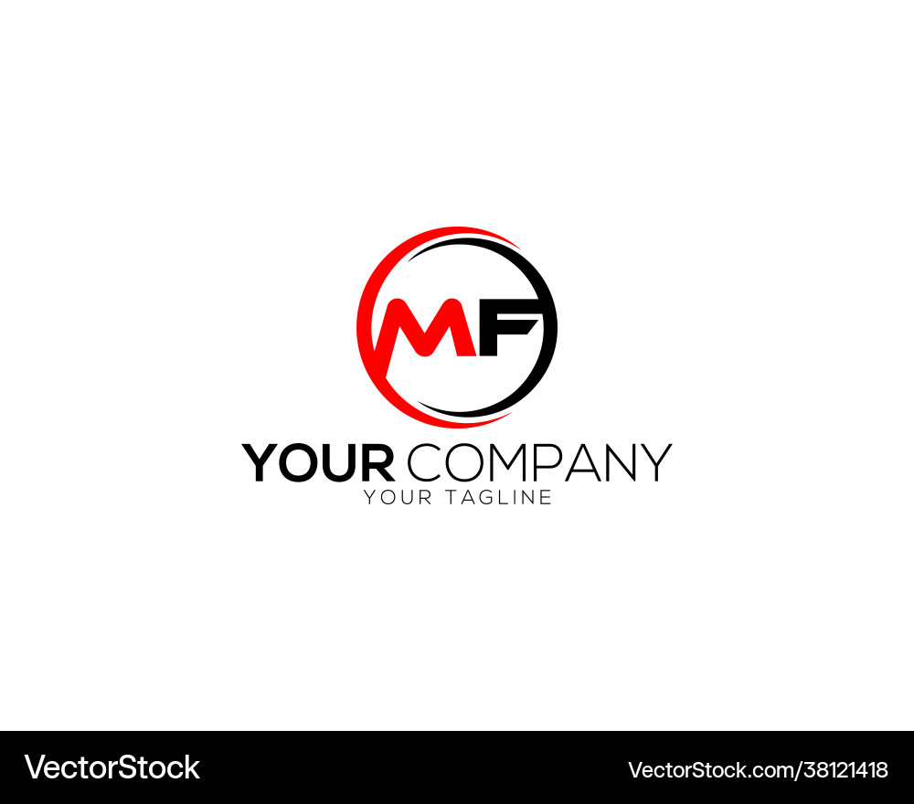 Mf letter logo and icon design Royalty Free Vector Image