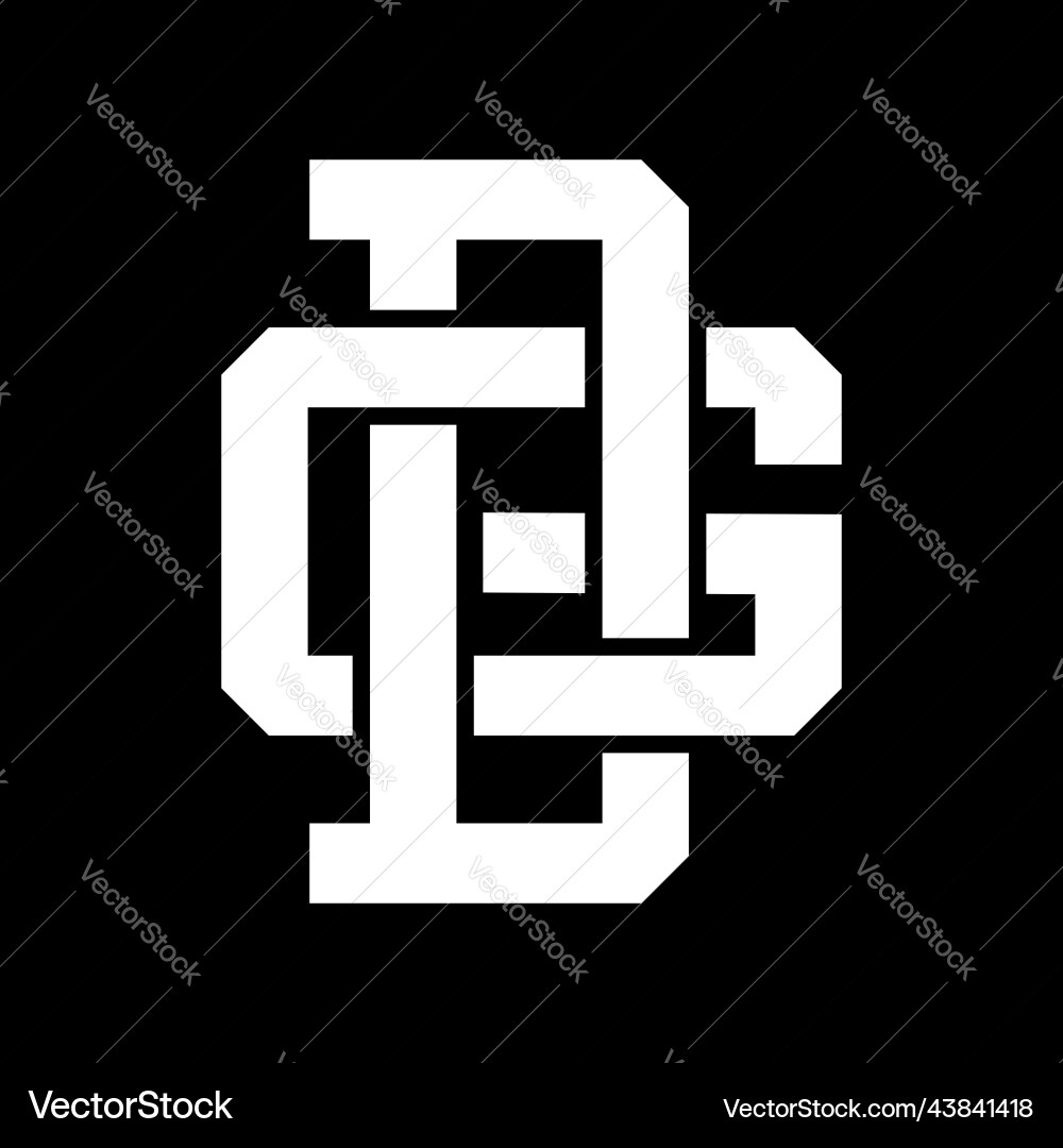 Monogram logo gd design Royalty Free Vector Image
