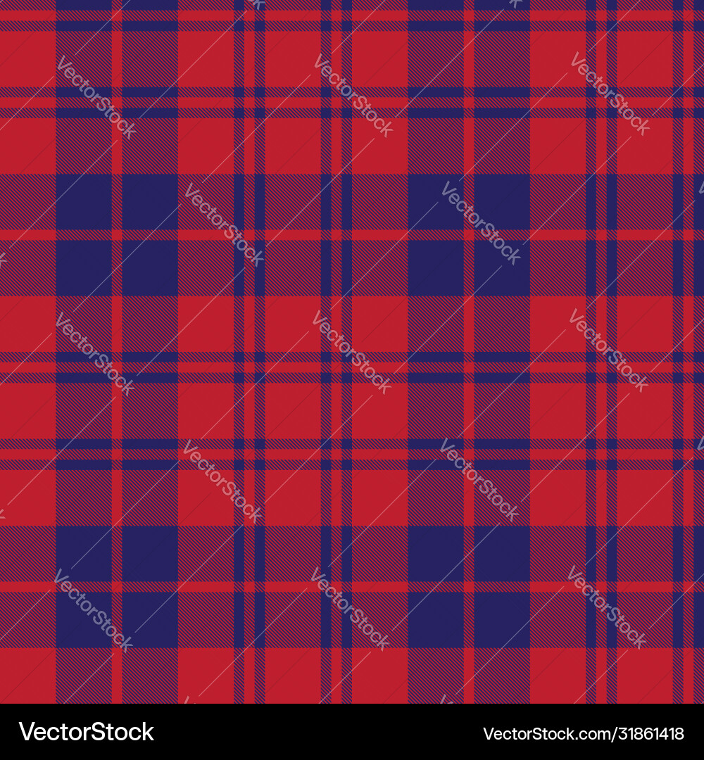 Red and navy plaid tartan seamless pattern Vector Image