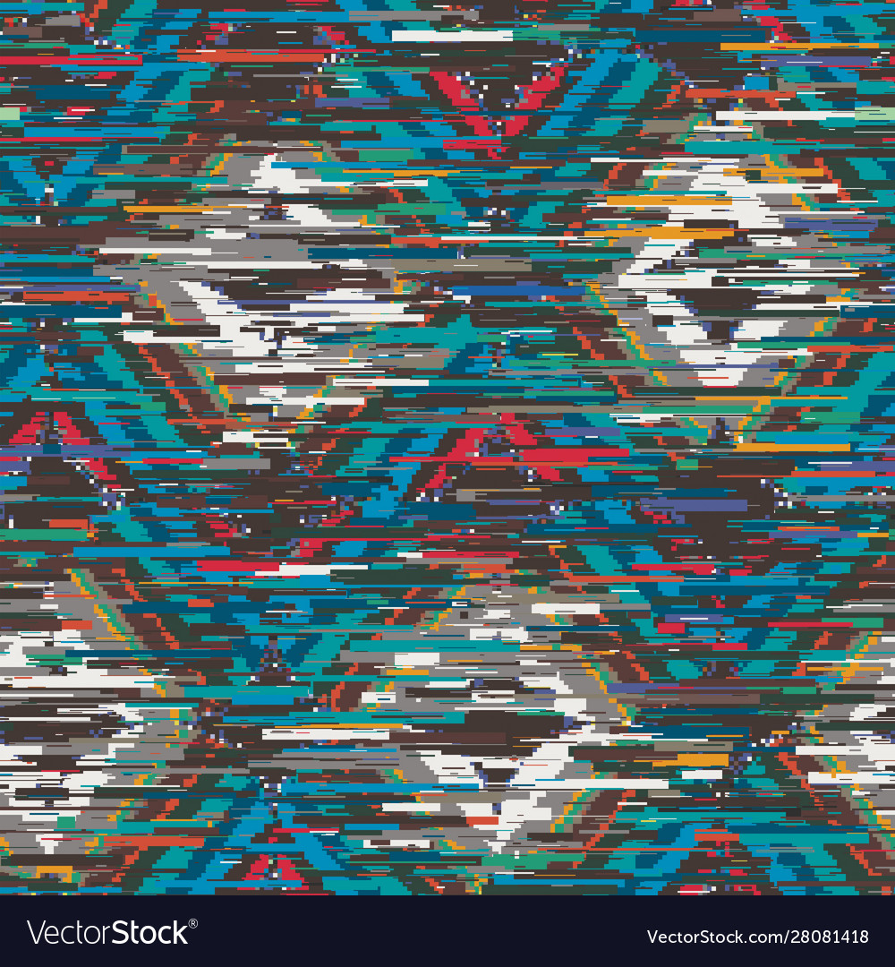 Techno glitch error bug seamless pattern swatch Vector Image