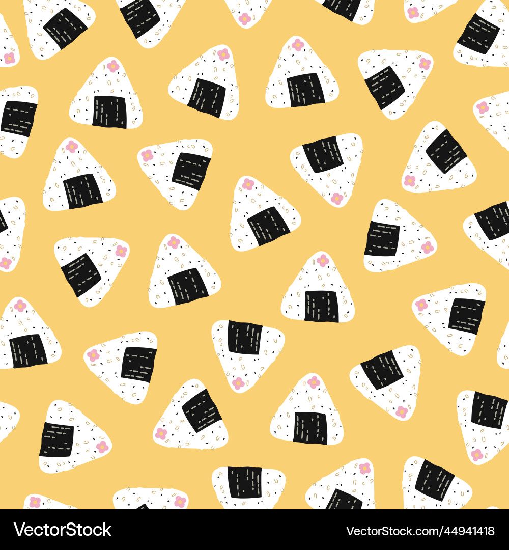 Traditional japanese onigiri seamless pattern Vector Image
