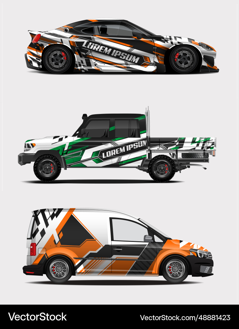 Automotive wrap car wrap design Royalty Free Vector Image