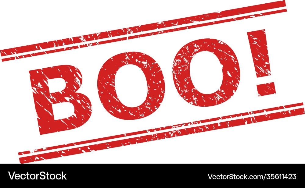 Boo exclamation stamp seal with rubber texture Vector Image