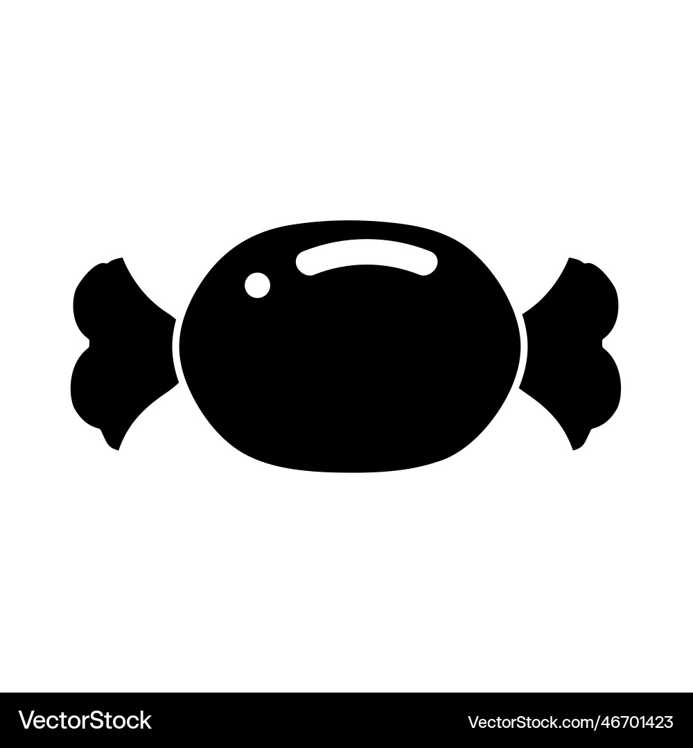 Candy in a wrapper lollipop icon silhouette black Vector Image