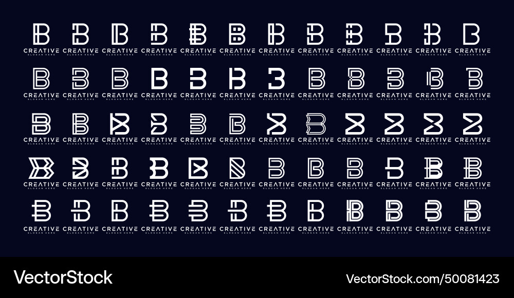 Creative letter b icon set design for business Vector Image