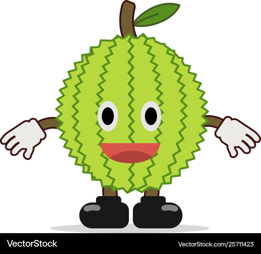 Cute durian character funny design Royalty Free Vector Image
