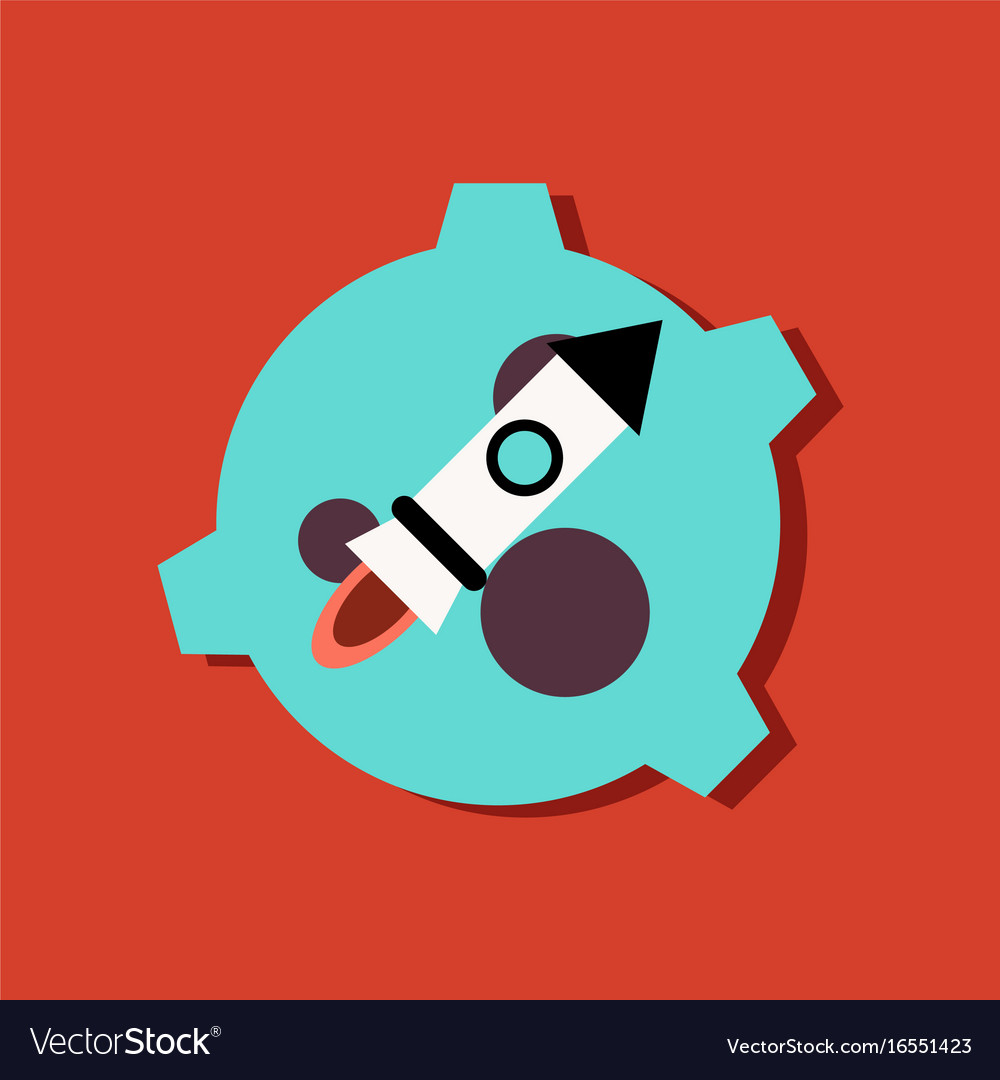 Flat icon design collection satellite and rocket Vector Image
