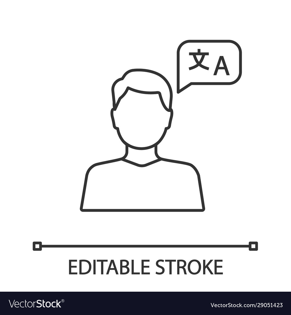 Foreign language skills linear icon Royalty Free Vector Foreign language skills linear icon Royalty Free Vector