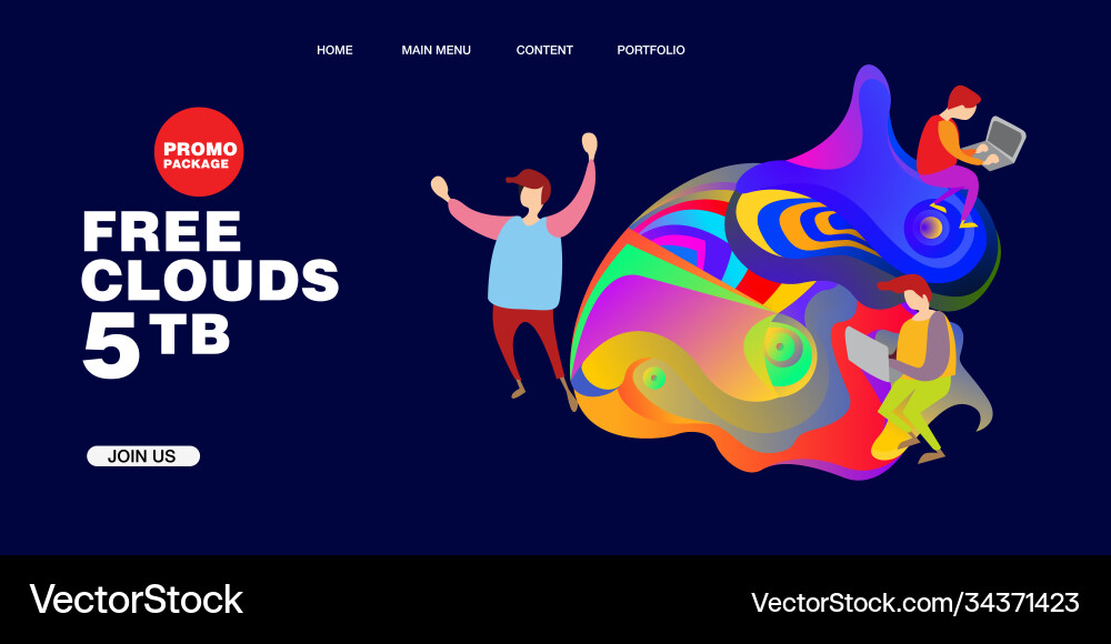 Free clouds storage promotion for banner Vector Image