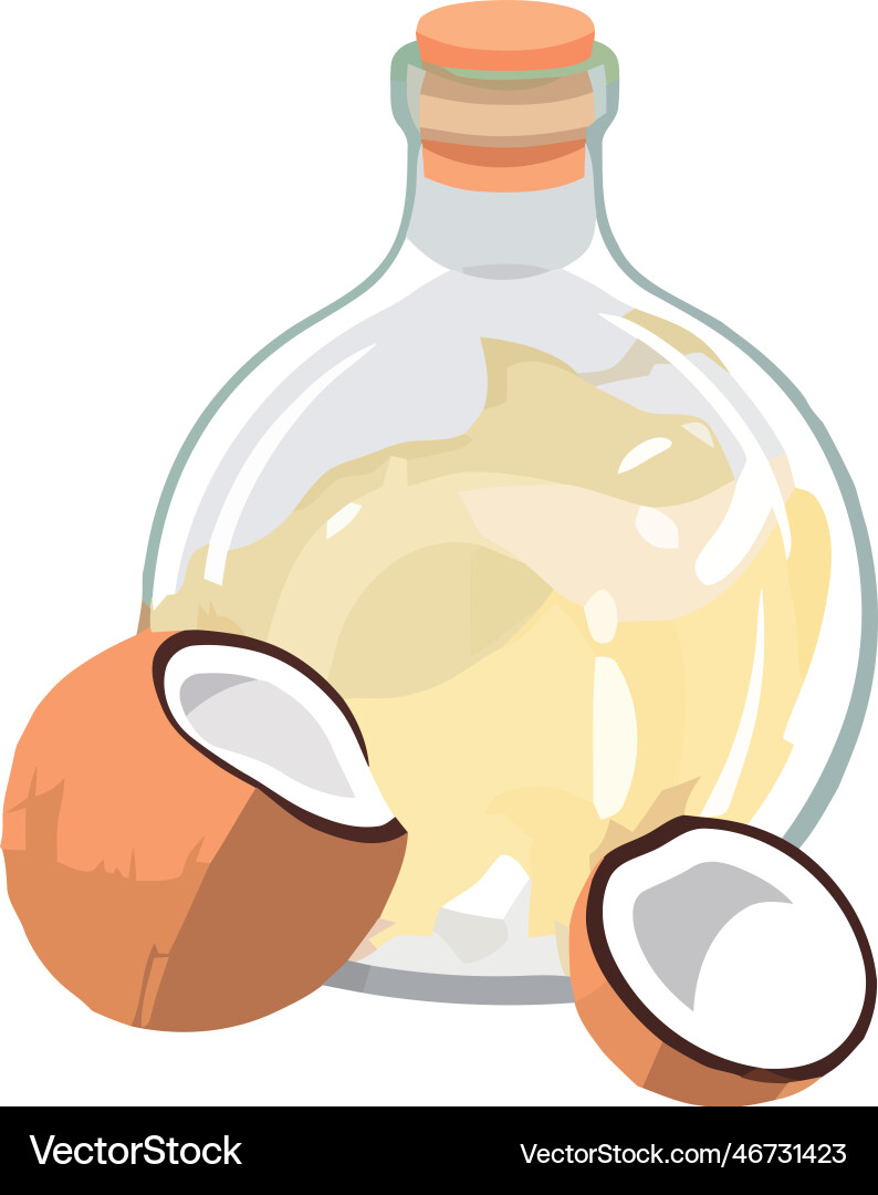 Fresh organic coconut milk in bottle Royalty Free Vector