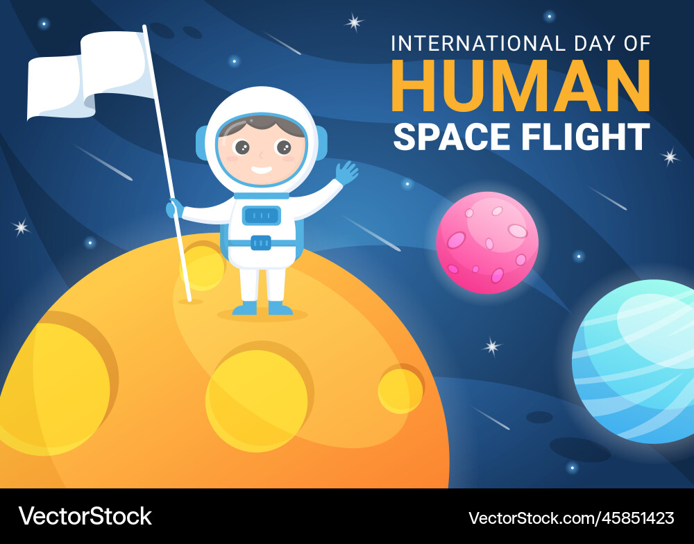 International human space flight day on april 12 Vector Image