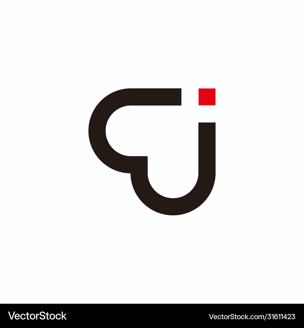 Letter cj linked geometric linear symbol logo Vector Image